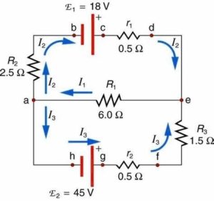 Complex Circuit With Two Voltage Sources And Three Resistive Loads - Ygraph