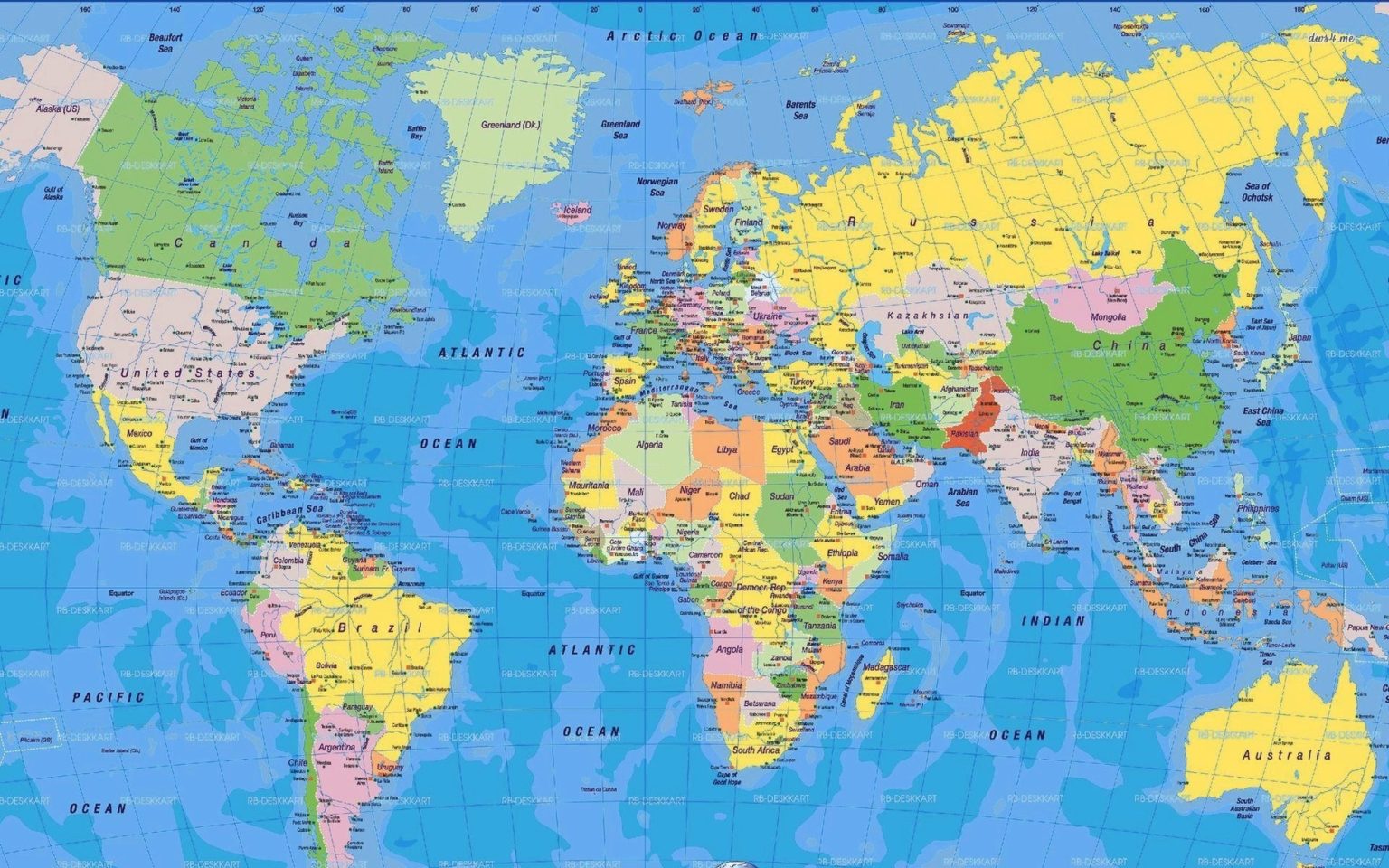 High Resolution World Map - Ygraph