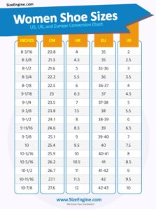 Women shoe sizes - Ygraph
