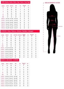 Womens Size Chart - Ygraph